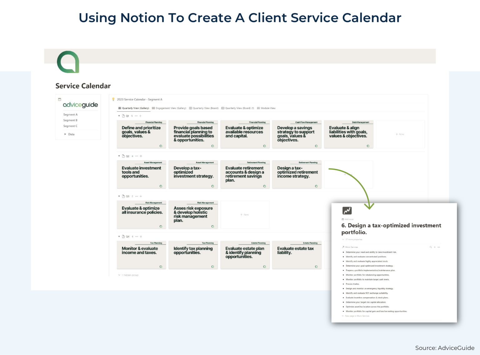 Creating Client Service Calendars To Show Advisor Value
