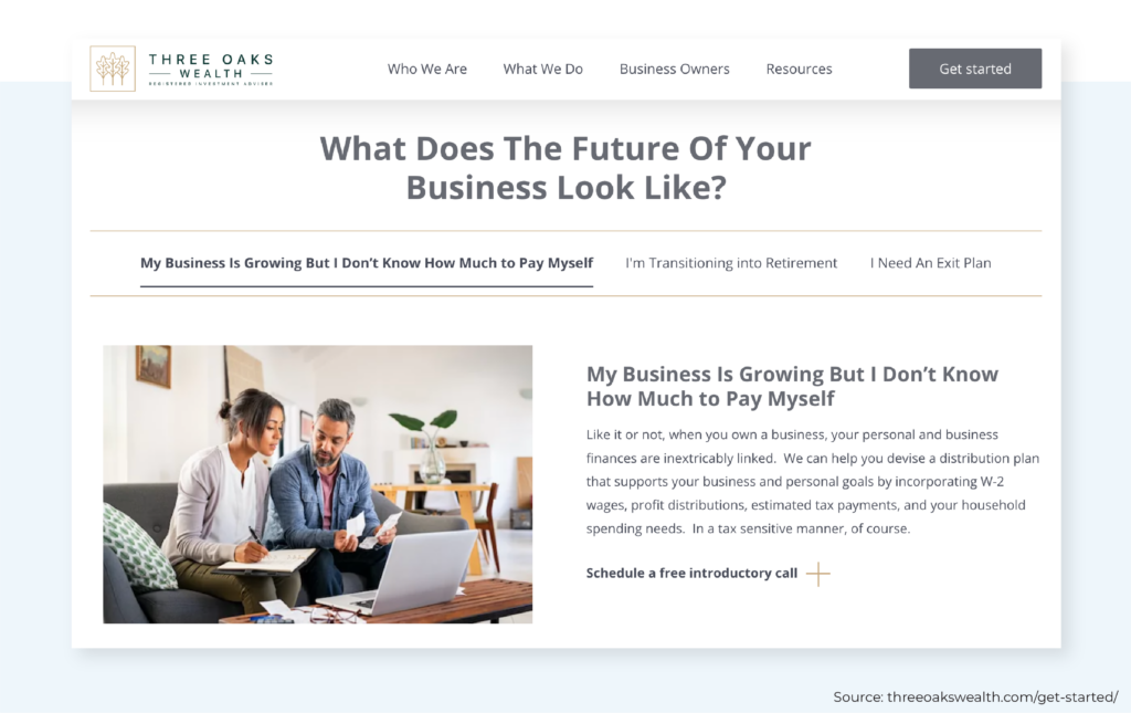 Optimizing An Advisory Website's Process Page For Prospect Conversion