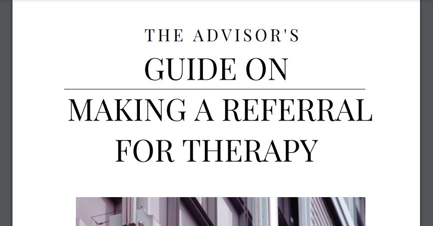 Ashley Quamme's Advisor Guide On Making Referral for Therapy