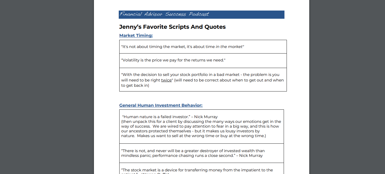 Jenny Martella's Favorite Scripts And Quotes